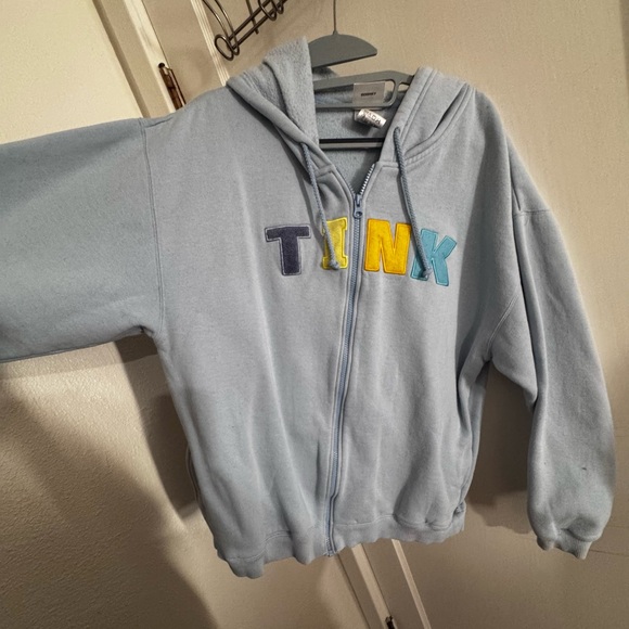 Disney | Jackets & Coats | Disney Light Blue Hoodie With Colorful Tink ...